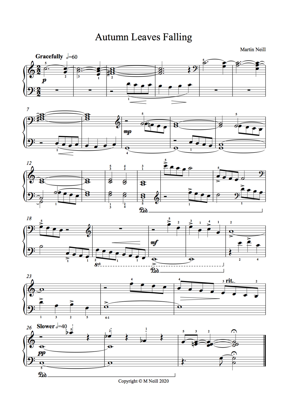 Autumn Leaves Falling - PianoTunes