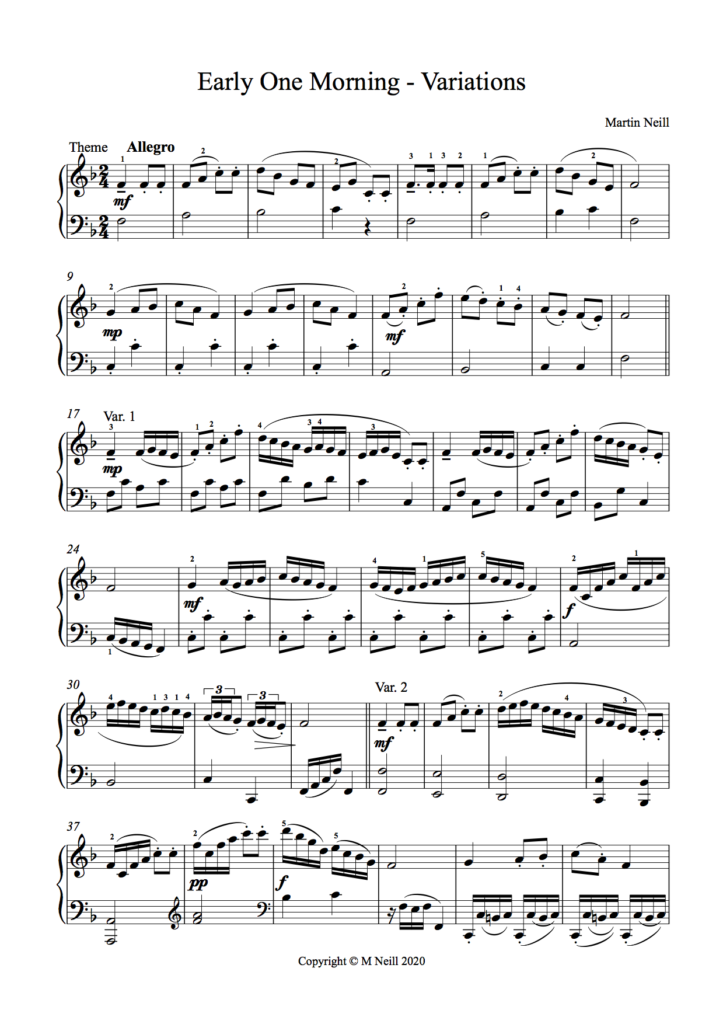 Early One Morning Song