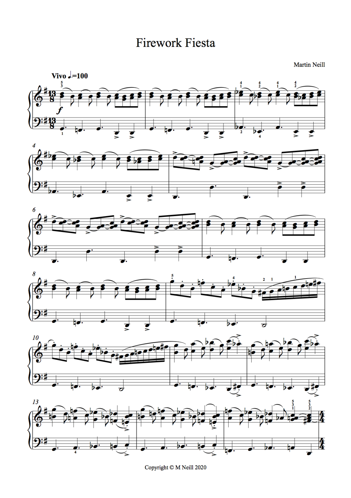 Firework Fiesta - PianoTunes