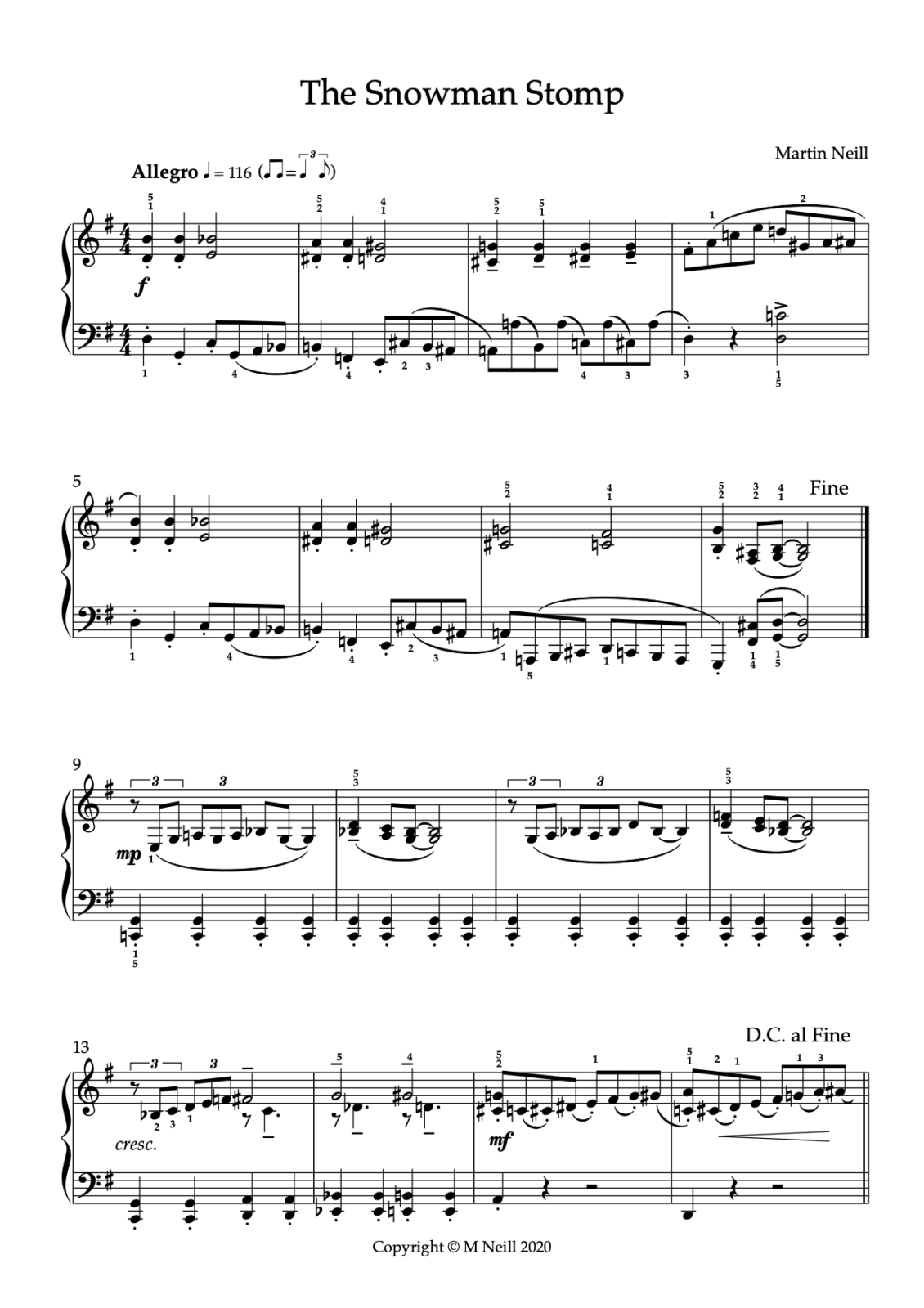 The Snowman Stomp - PianoTunes