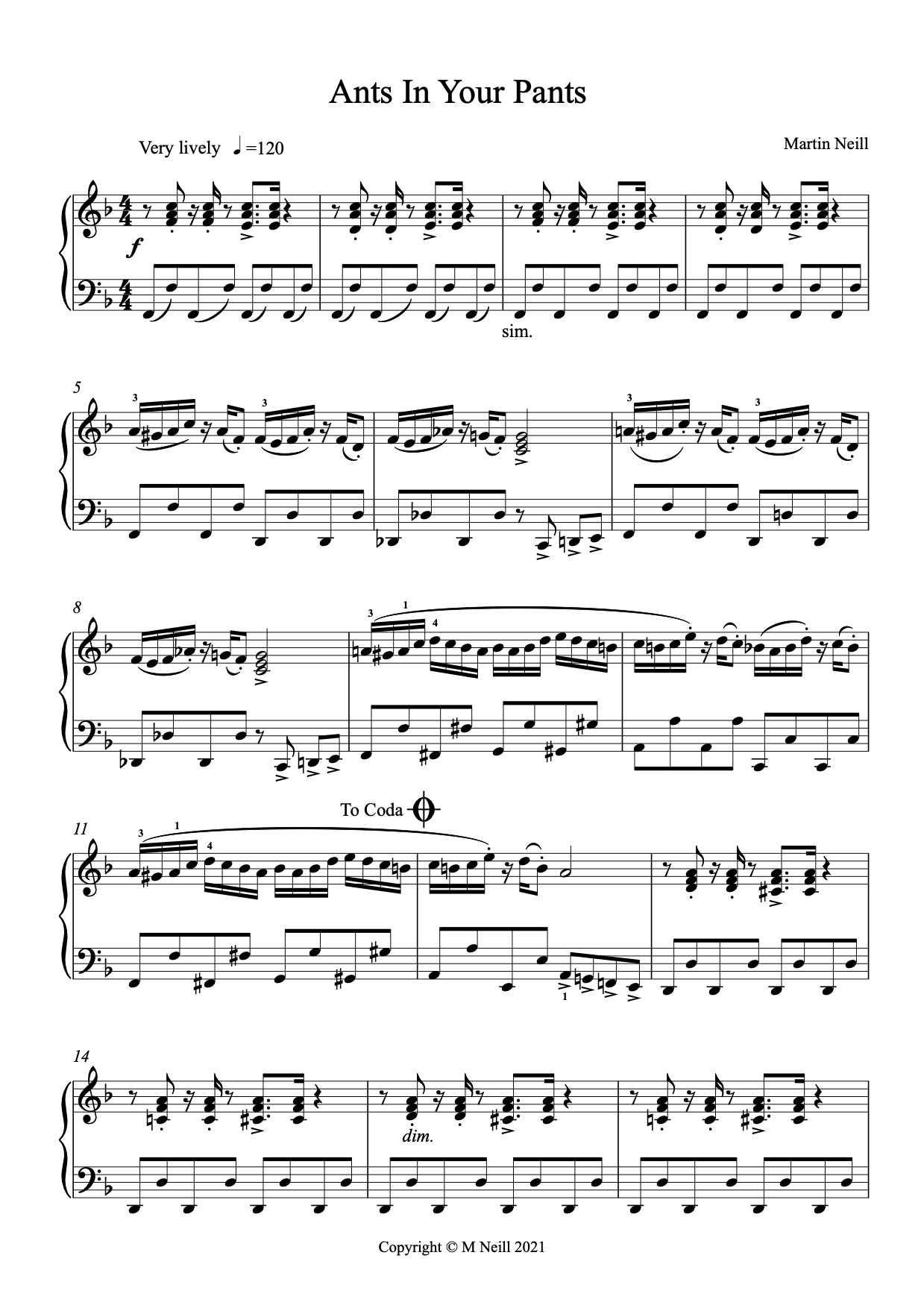 Ants in your Pants - PianoTunes