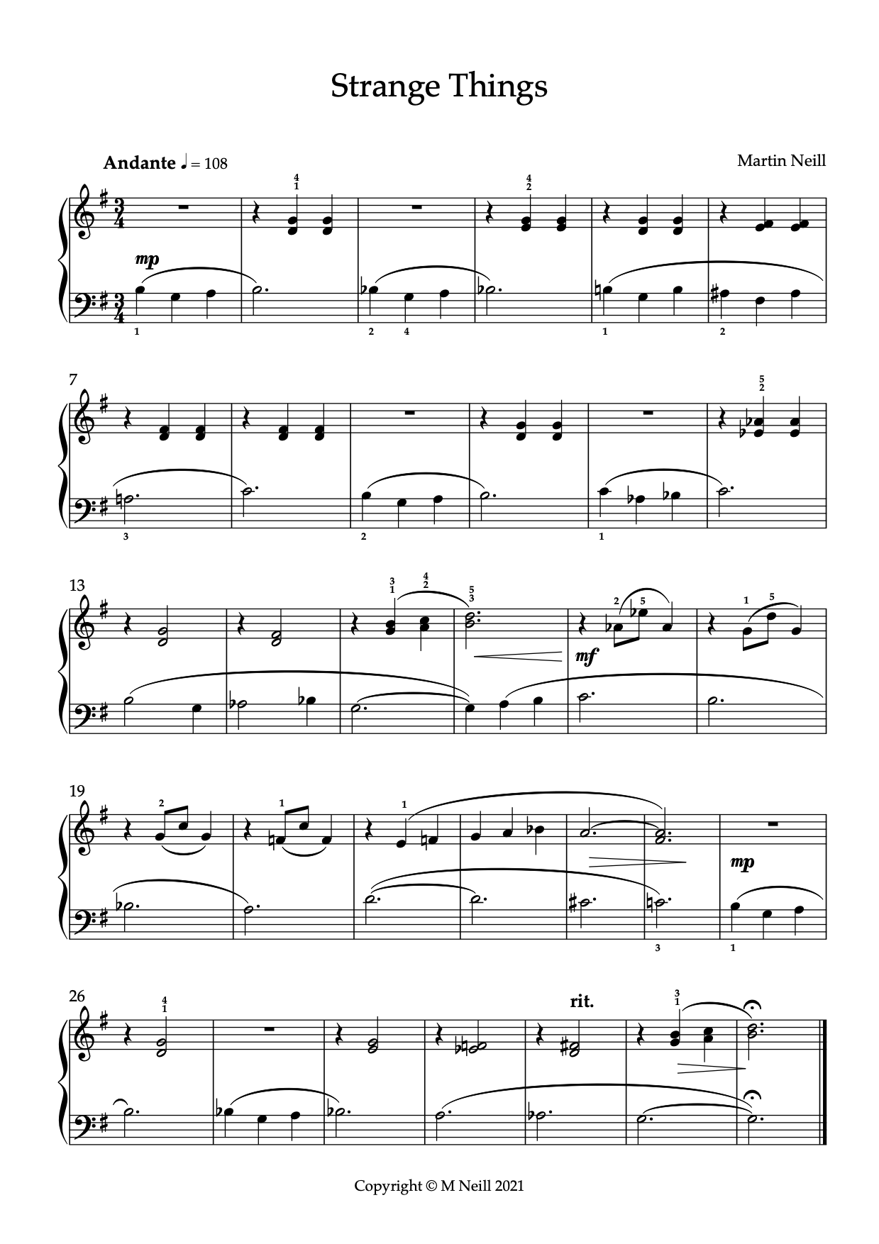 Strange Things - PianoTunes