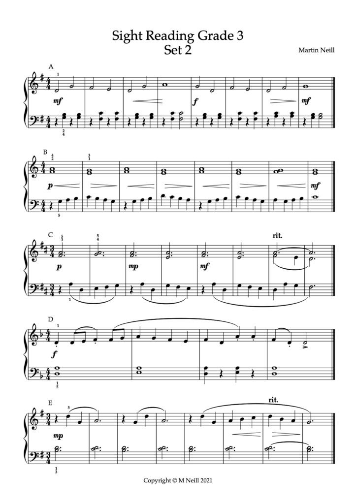 Sight Reading Grade 3 Set 2 PianoTunes Sight Reading Grade 3 Set 2 PianoTunes