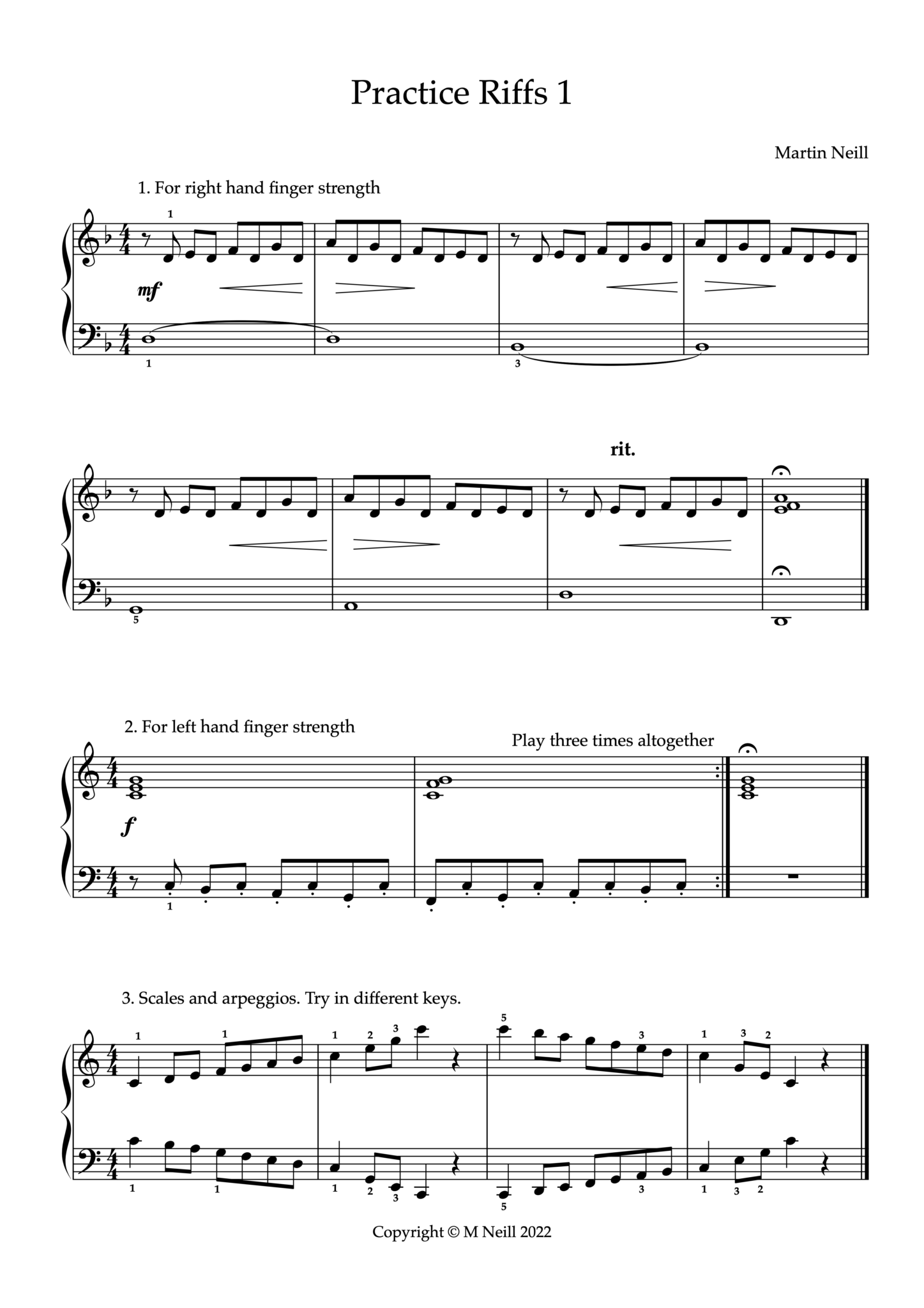 Practice Riffs 1 - PianoTunes