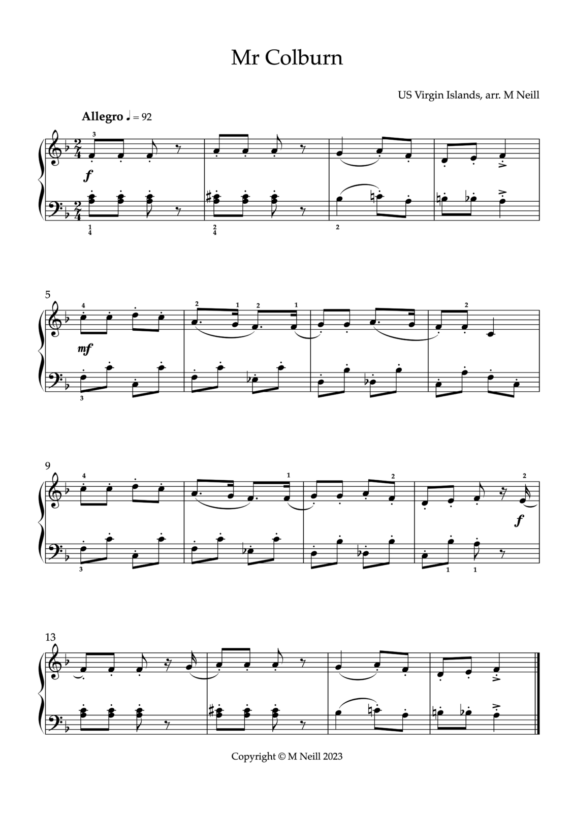 Sight Reading Grade 2 Set 1 - PianoTunes