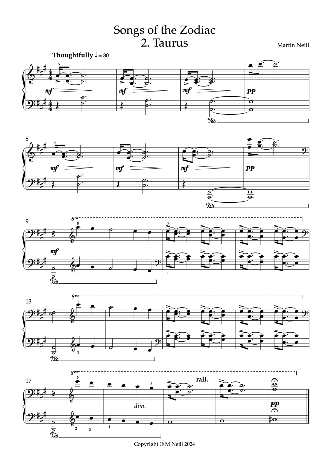 Songs of the Zodiac - Taurus - PianoTunes